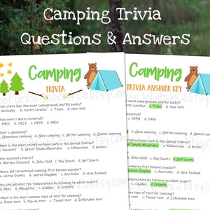 Camping Trivia Game, Camping Game Printable, Trivia Questions, Camping ...