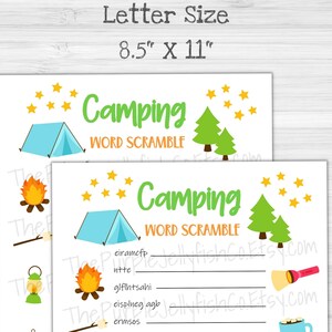 Camping Word Scramble, Kids Camping Activity, Camping Game for Kids ...