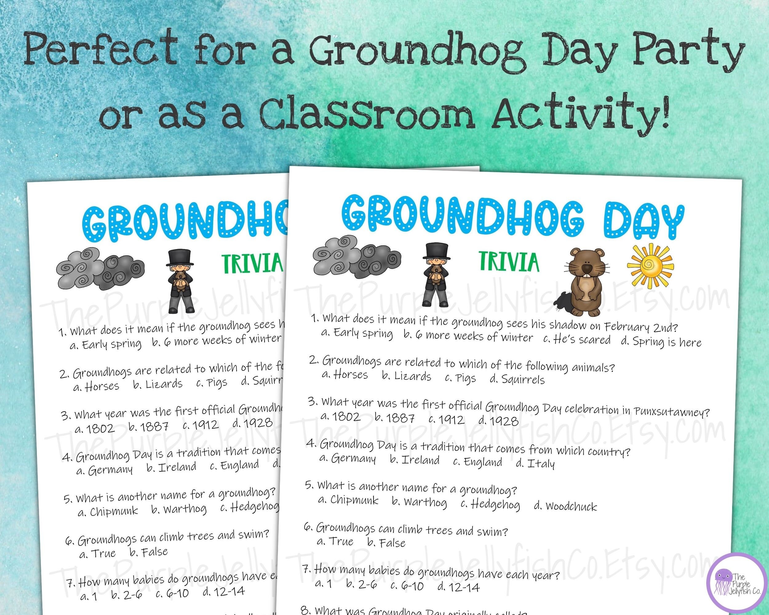 Groundhog Day Trivia Game, Printable Groundhog Day Game for Kids ...