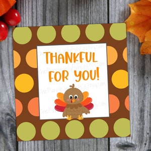 Thankful for You Tags, Thanksgiving Gift Tags Printable, Thanksgiving ...