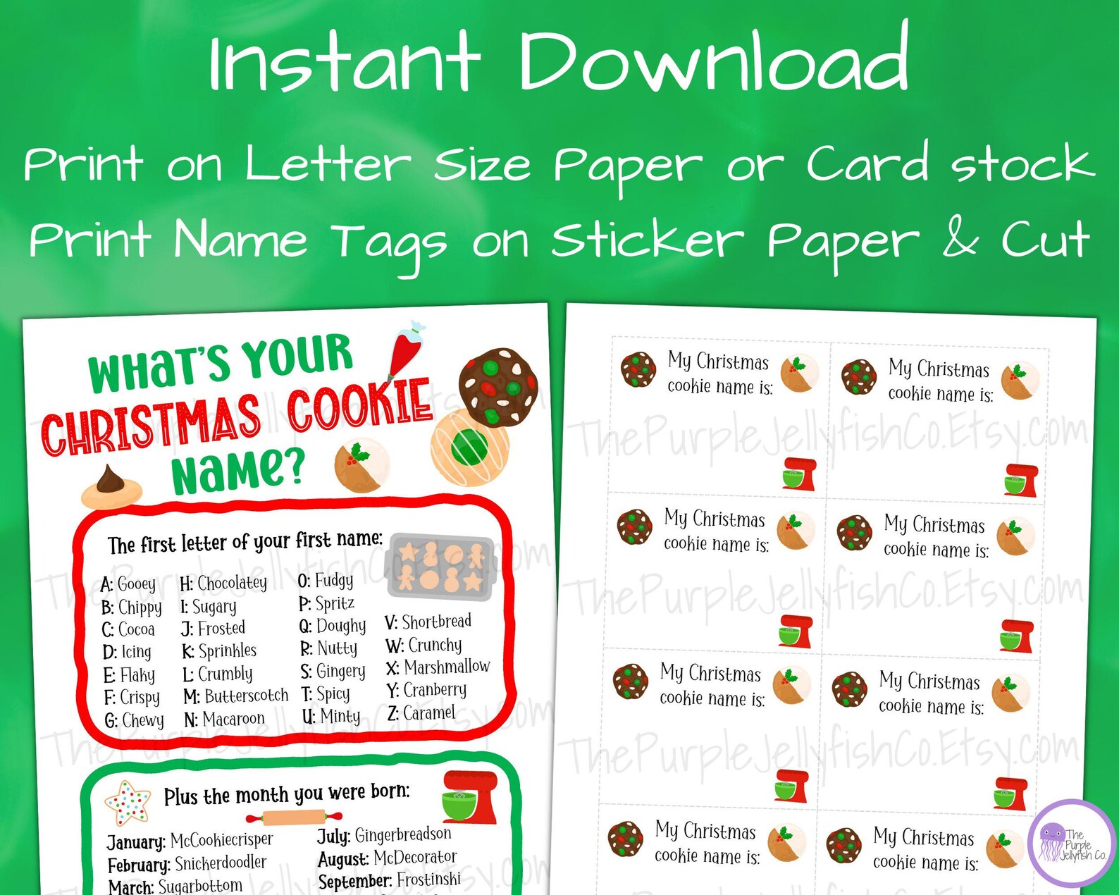 Christmas Cookie Game Printable, Christmas Cookie Decorating Party ...