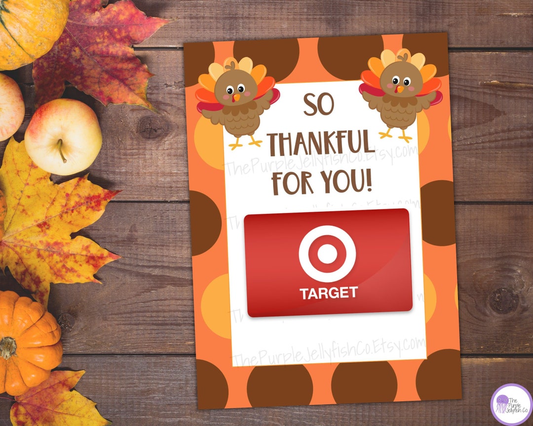 Thankful for You Thanksgiving Gift Card Holder, Printable Thanksgiving ...