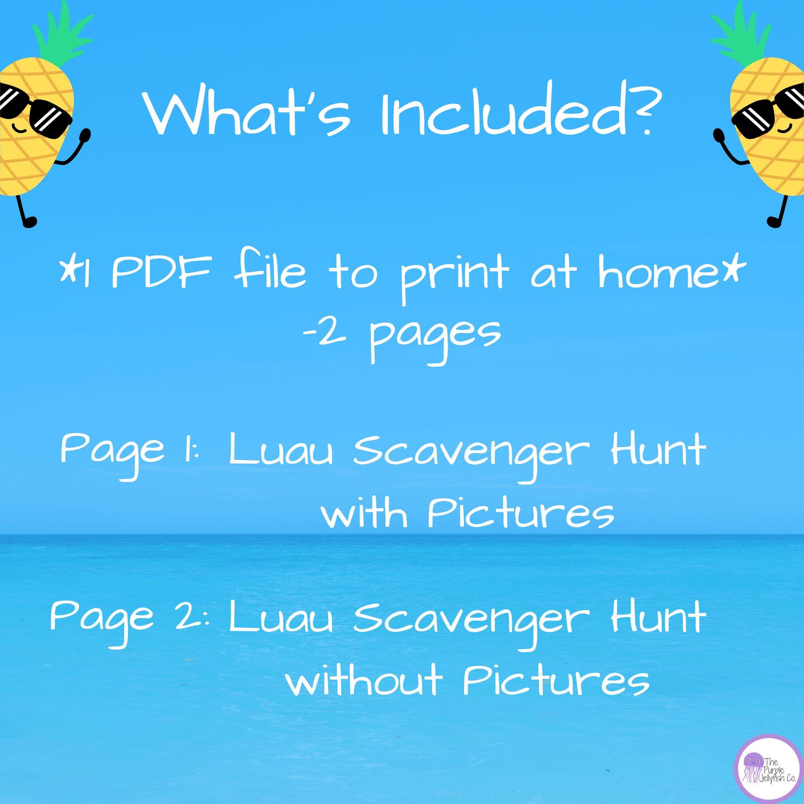 Luau Scavenger Hunt Printable Tropical Party Game for Kids Teens ...