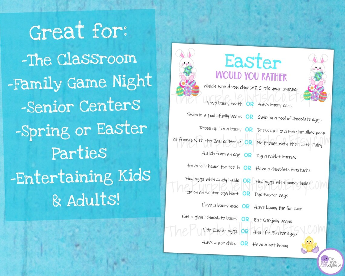 Easter Would You Rather Easter Games for Kids Printable - Etsy