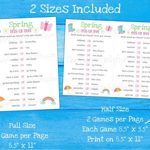 Spring This or That Game, Would You Rather Game, Spring Activity for ...