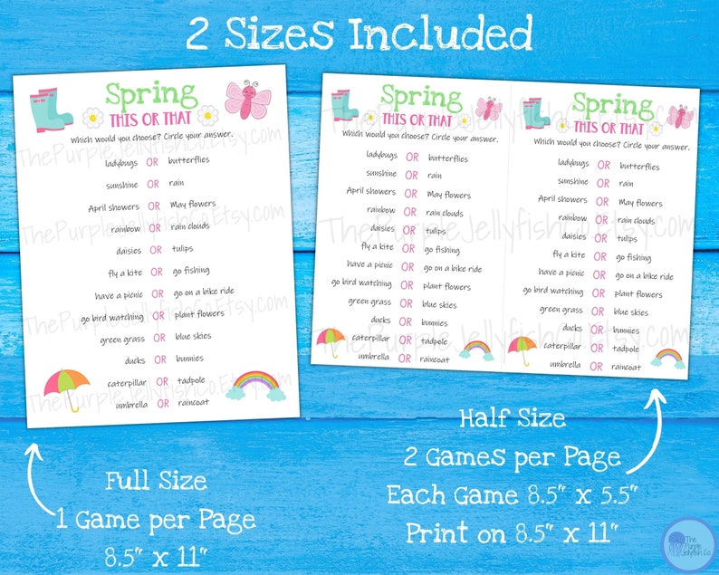 Spring This or That Game, Would You Rather Game, Spring Activity for ...