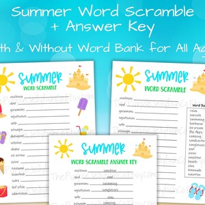 Summer Games Printable, Summer Activities for Kids & Adults, Summer ...