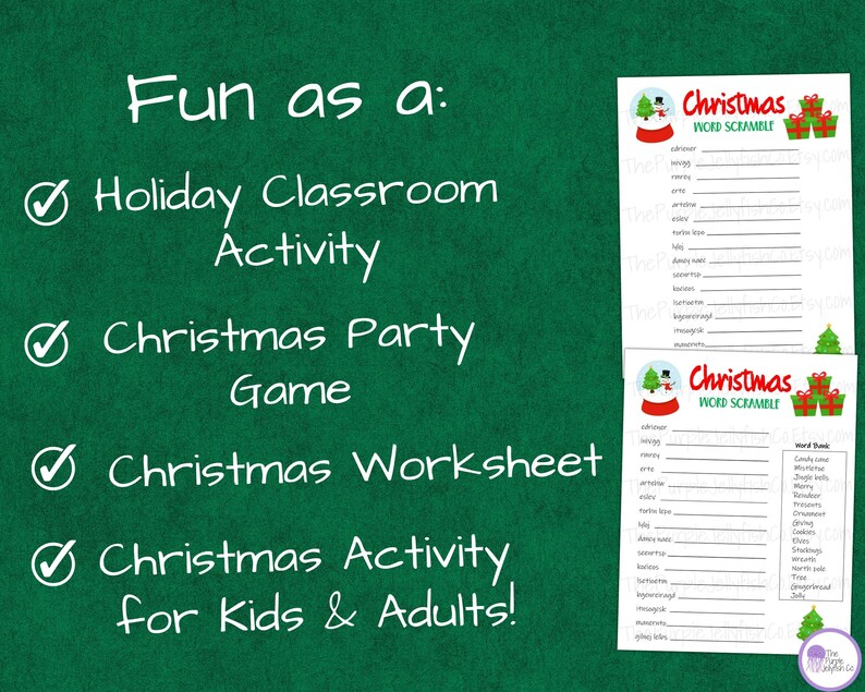 Christmas Word Scramble, Christmas Activity for Kids Printable ...