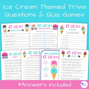 Ice Cream Party Game Bundle, Ice Cream Birthday Party Ideas, Ice Cream ...