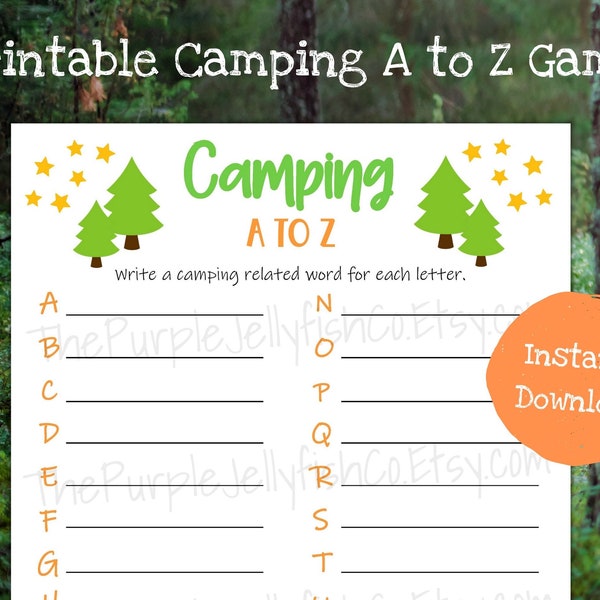 Camping Alphabet - Etsy