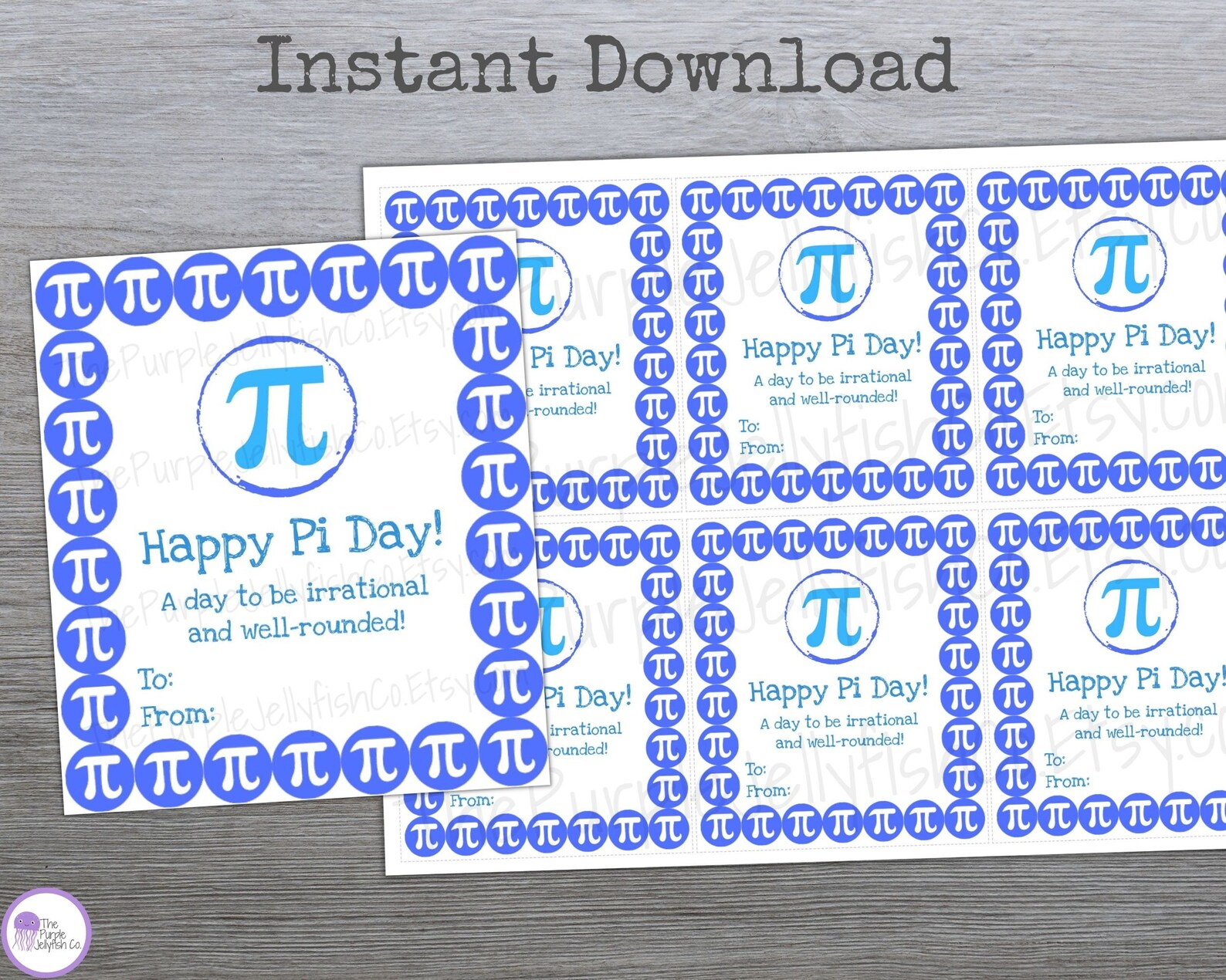 Pi Day Gift Tag, Printable Pi Day Card for Teachers, Pi Day Idea for ...