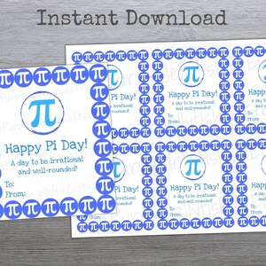 Pi Day Gift Tag, Printable Pi Day Card for Teachers, Pi Day Idea for ...