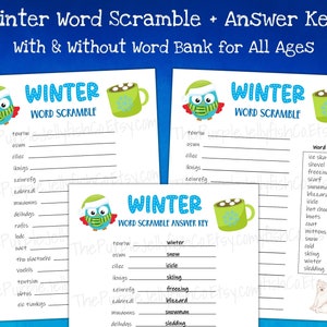 Winter Game Bundle, Printable Winter Activities for Kids, Holiday ...