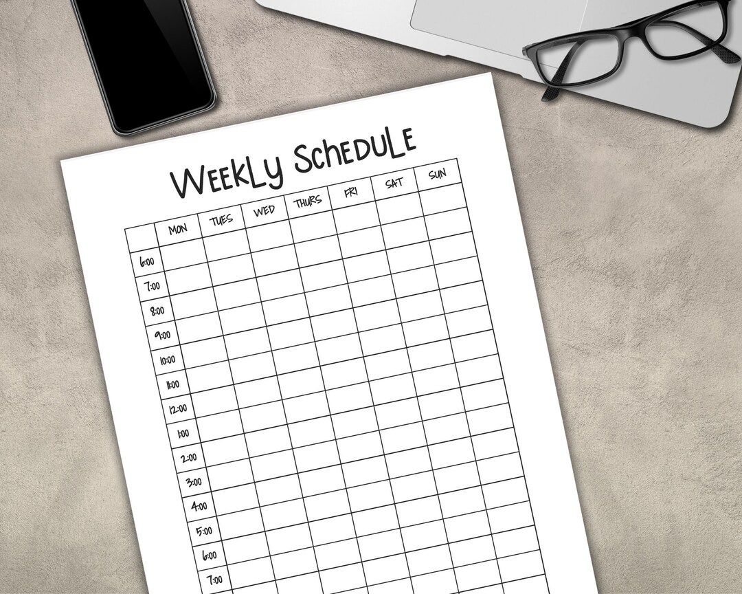 Printable Weekly Schedule, Minimalist Daily Planner, College Student ...