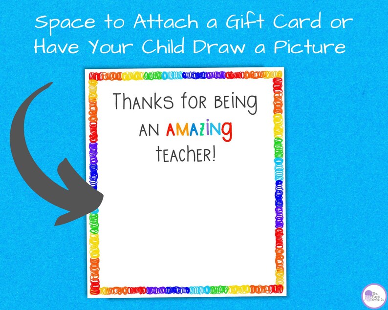 Teacher Appreciation Gift Tags Printable, Gift Card Holder, Thank You ...