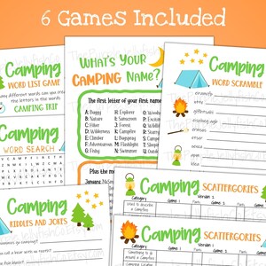 Camping Activities for Kids, Camping Games Bundle, Camping Party ...