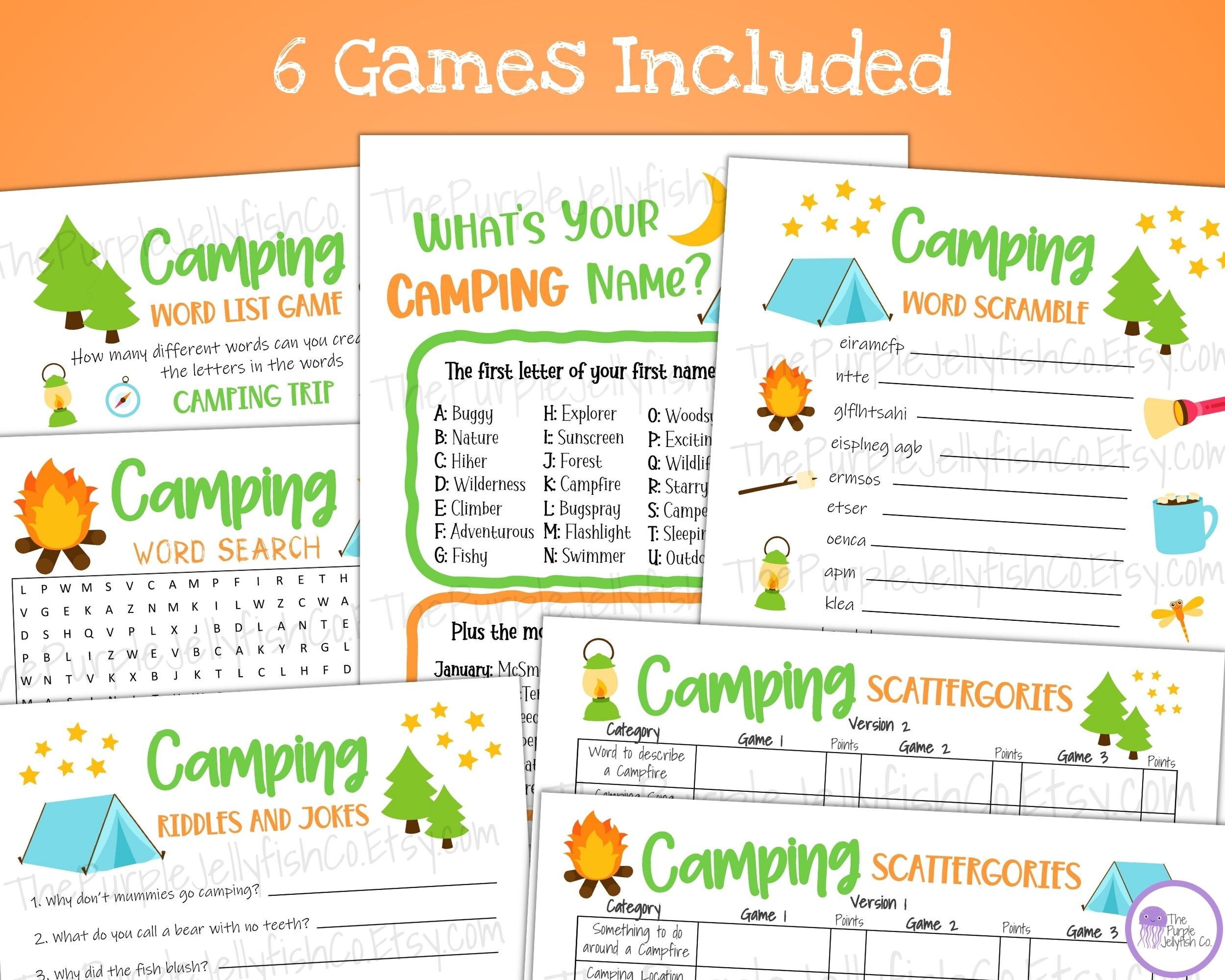 Camping Activities for Kids, Camping Games Bundle, Camping Party ...