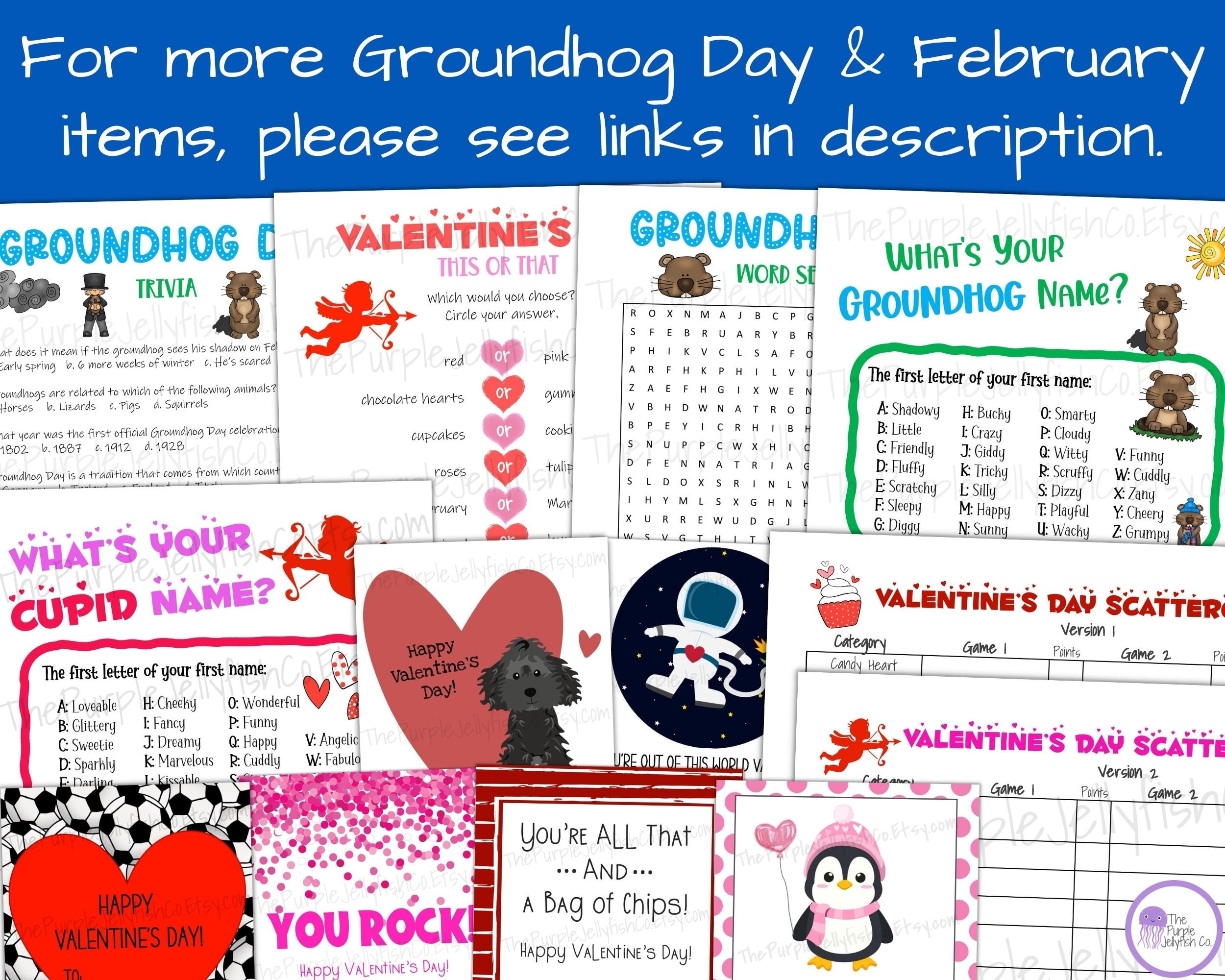 Groundhog Day Scattergories Lists, Printable Groundhog Day Game for ...