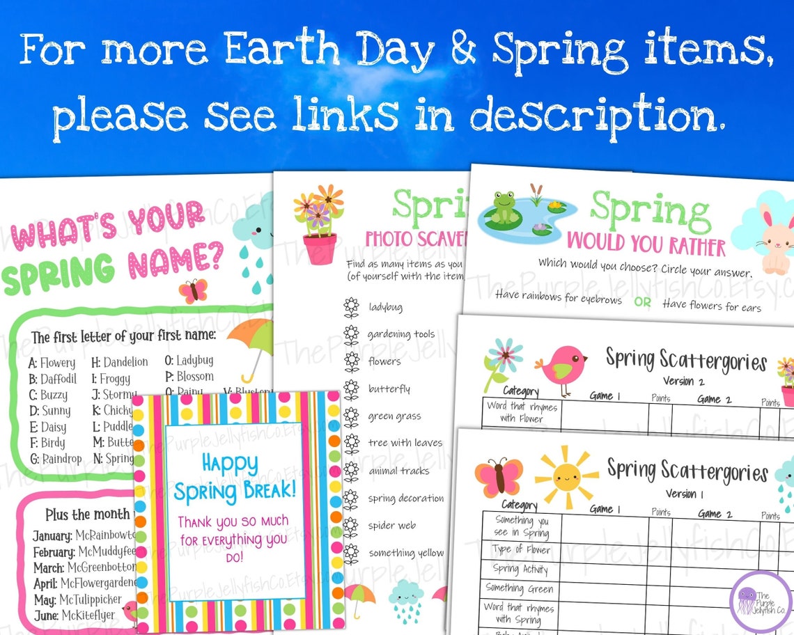 Earth Day Name Game, Spring Activity for Kids, Earth Day Printable ...