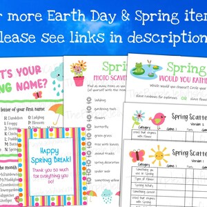 Earth Day Name Game, Spring Activity for Kids, Earth Day Printable ...