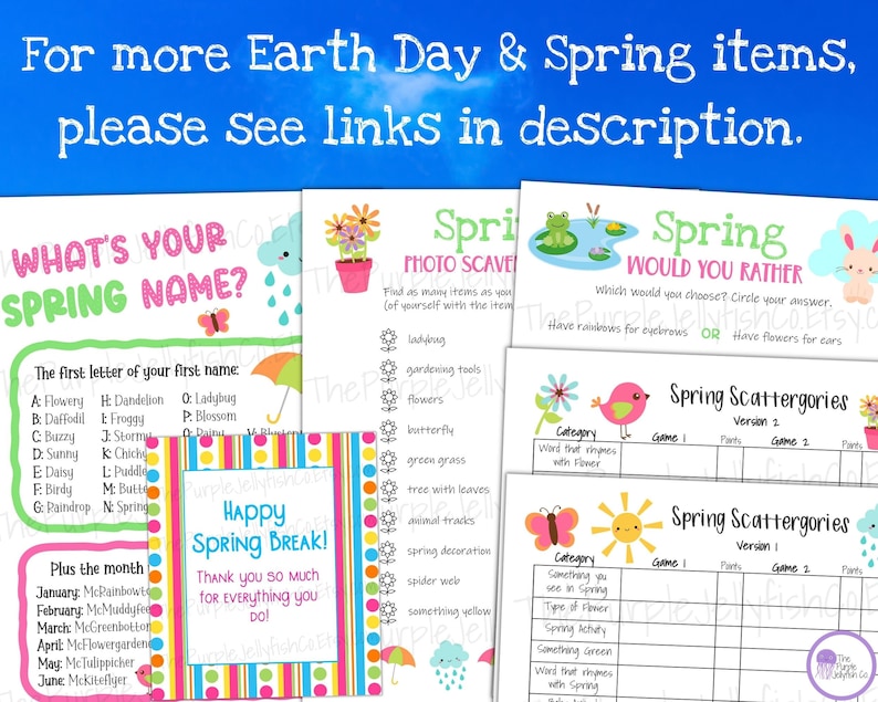 Earth Day Name Game, Spring Activity for Kids, Earth Day Printable ...