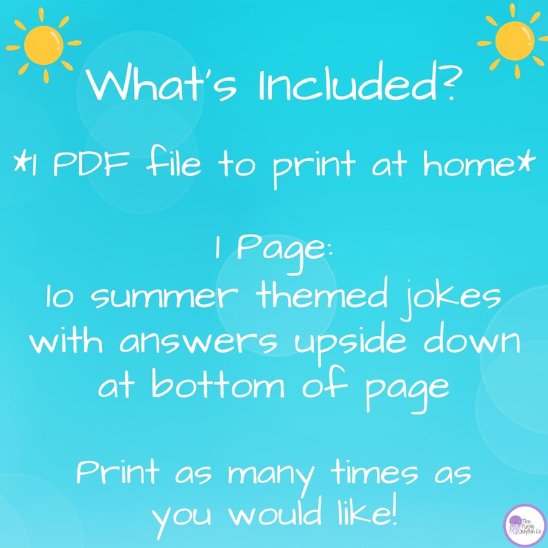 Summer Jokes for Kids, Printable Summer Activity, Summer Party Idea ...
