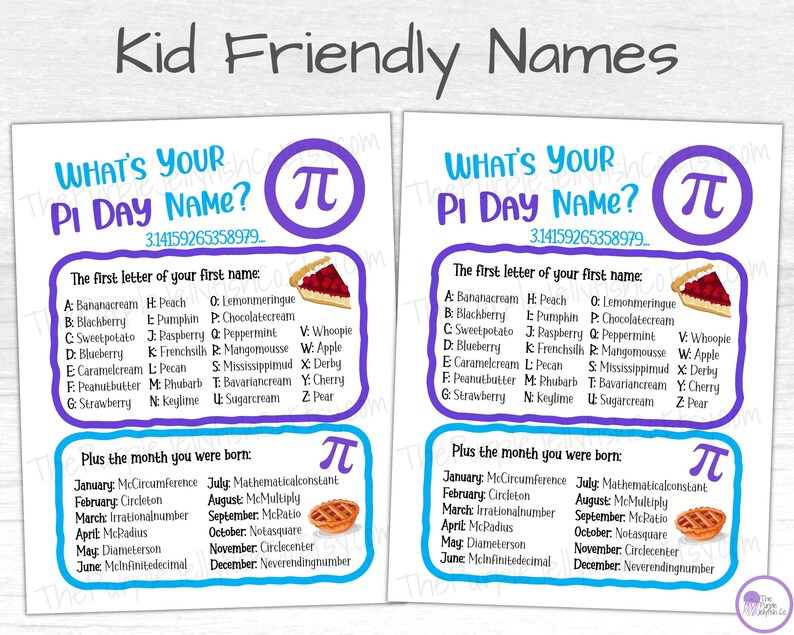 What's Your Pi Day Name Game Printable Pi Day Activity, Pi Day Game for ...