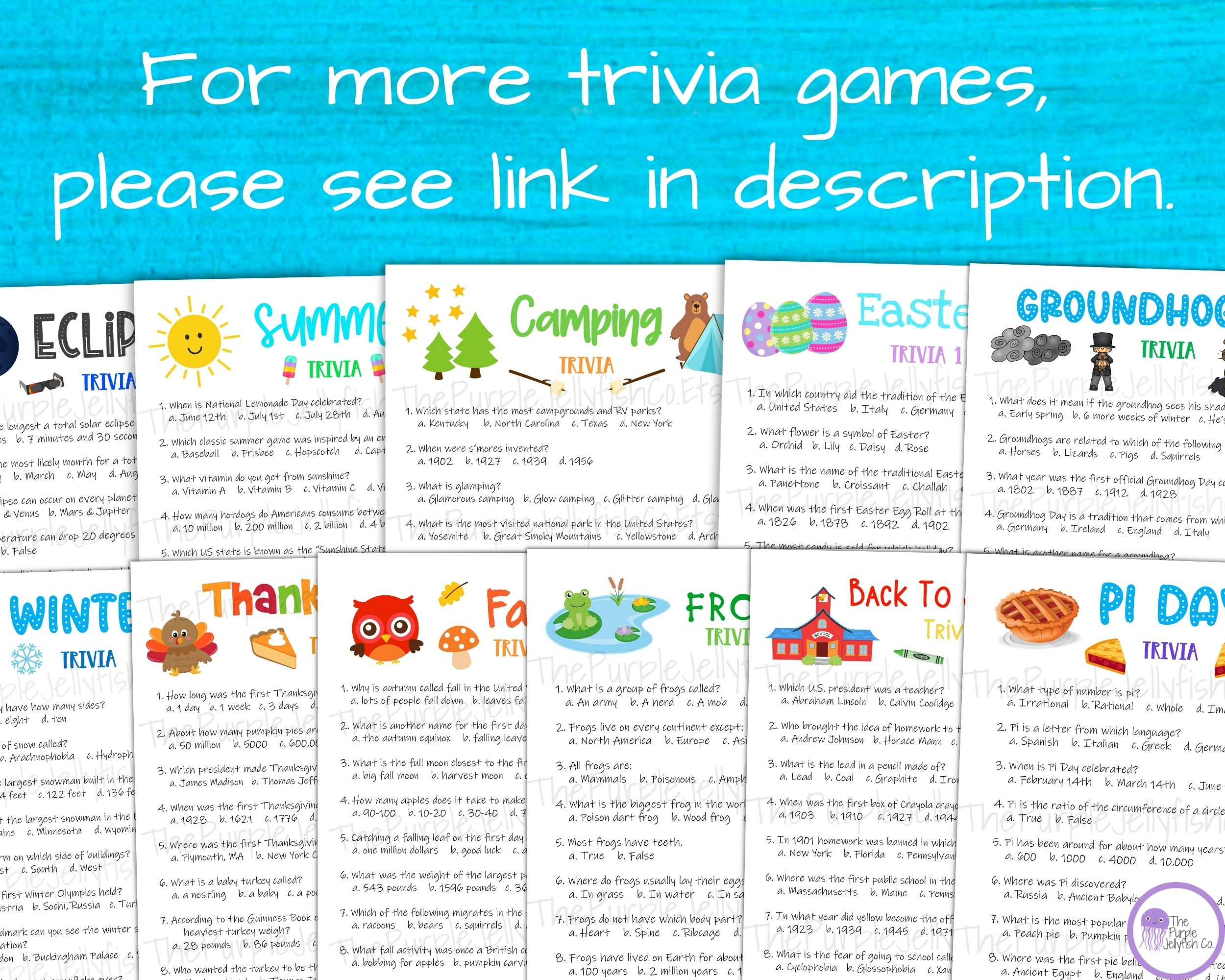 Popsicle Trivia Game Printable, Summer Popsicle Party Idea, Popsicle ...