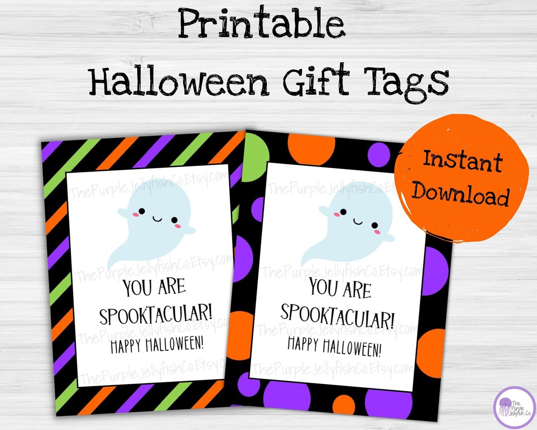 Spooktacular Halloween Gift Tag Printable, Halloween Thank You Tag ...