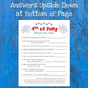 4th of July Activity for Kids 4th of July Jokes & Riddles, July 4th ...