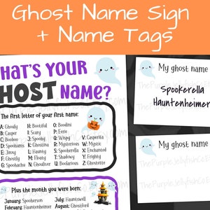 What's Your Ghost Name Game Printable Halloween Activity for Kids, Cute ...