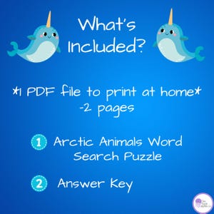 Winter Word Search Puzzle Game, Arctic Animals Winter Unit Study ...