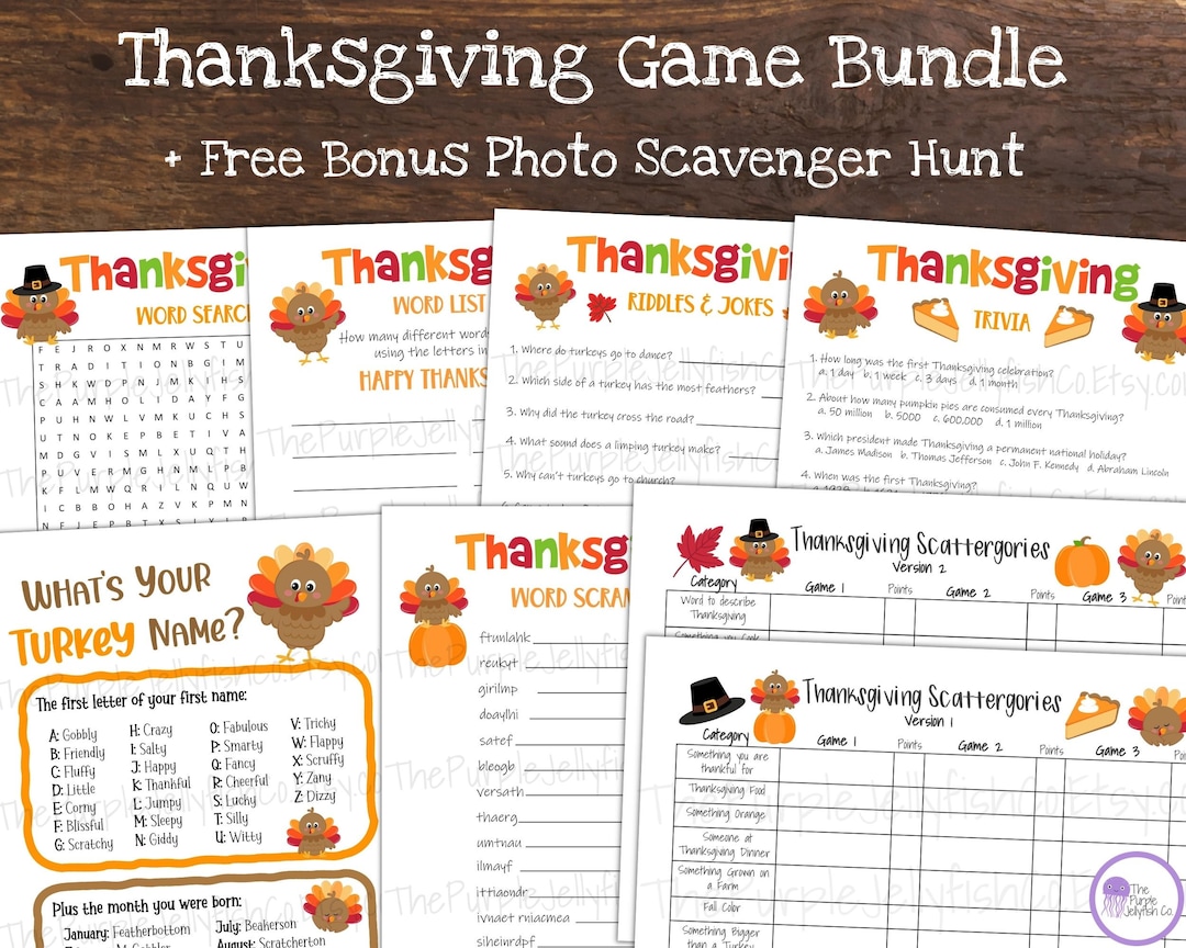 Thanksgiving Game Bundle, Thanksgiving Games Printable, Thanksgiving ...