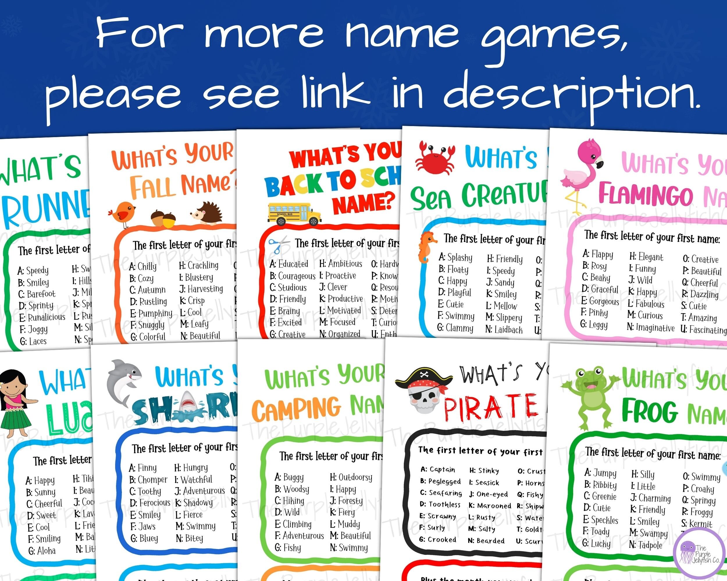 What's Your Winter Name Game With Sign and Name Tags, Winter Party ...
