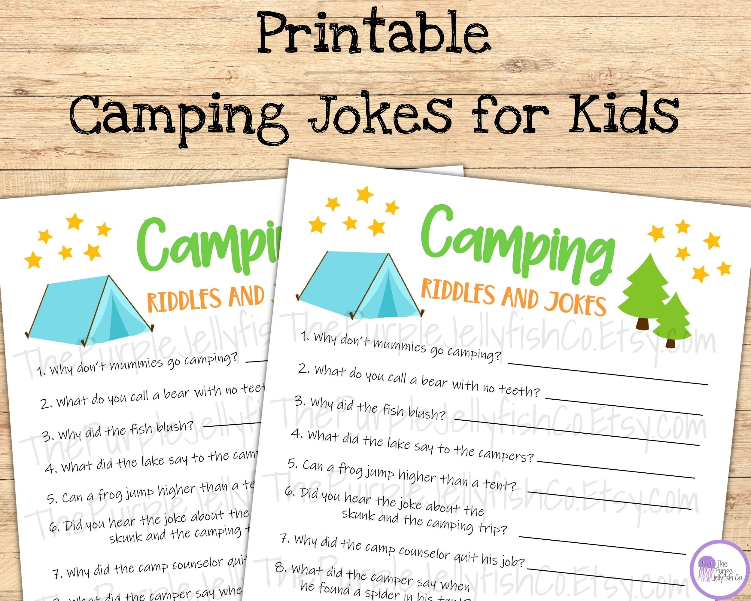 Camping Jokes for Kids, Camping Activity for Kids, Camping Party ...
