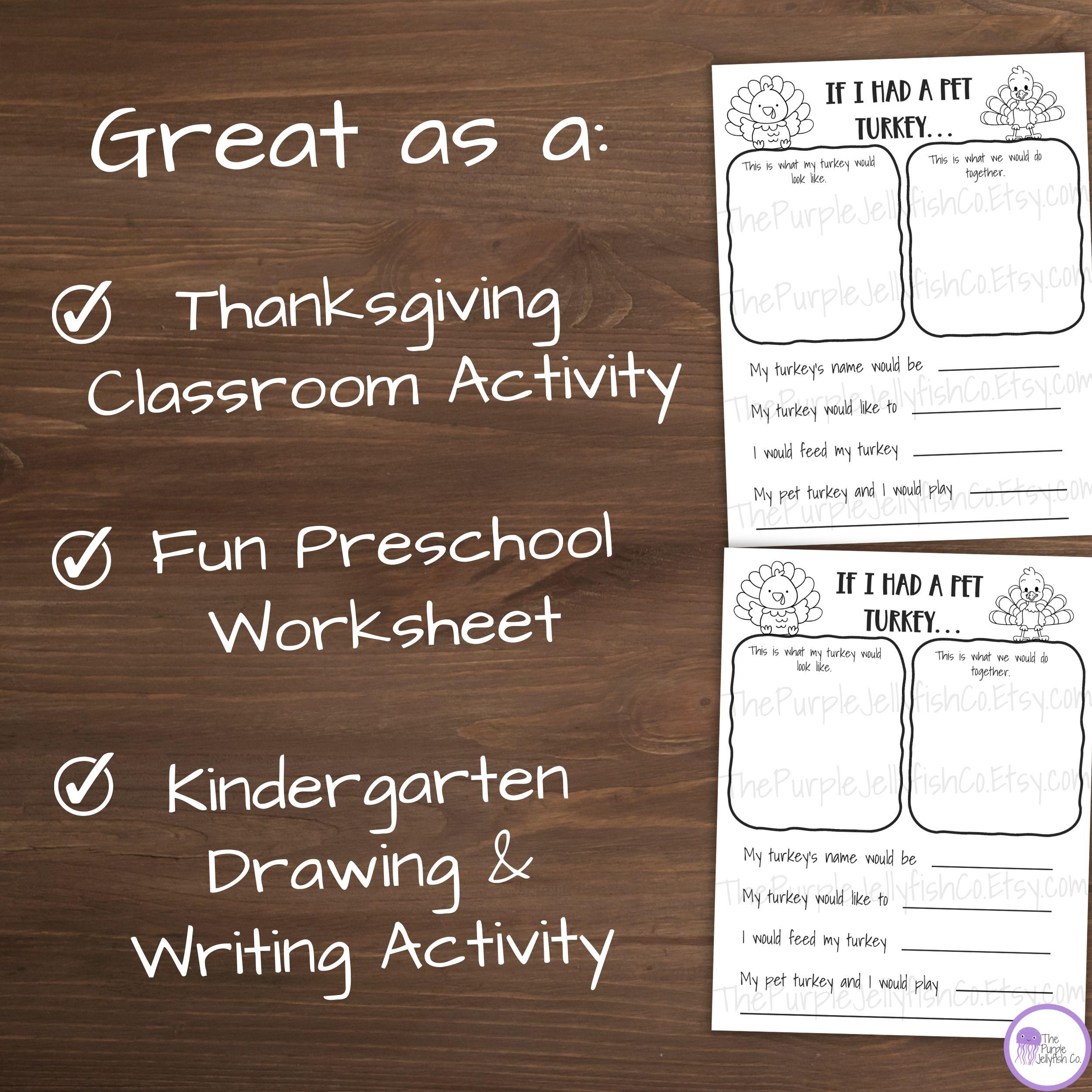 If I Had a Pet Turkey Thanksgiving Activity for Kids, Printable ...