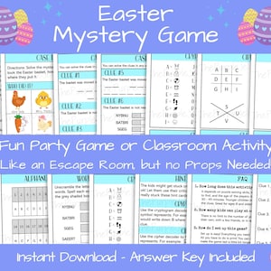Easter Mystery Game for Kids Printable Easter Escape Room Game Teens ...
