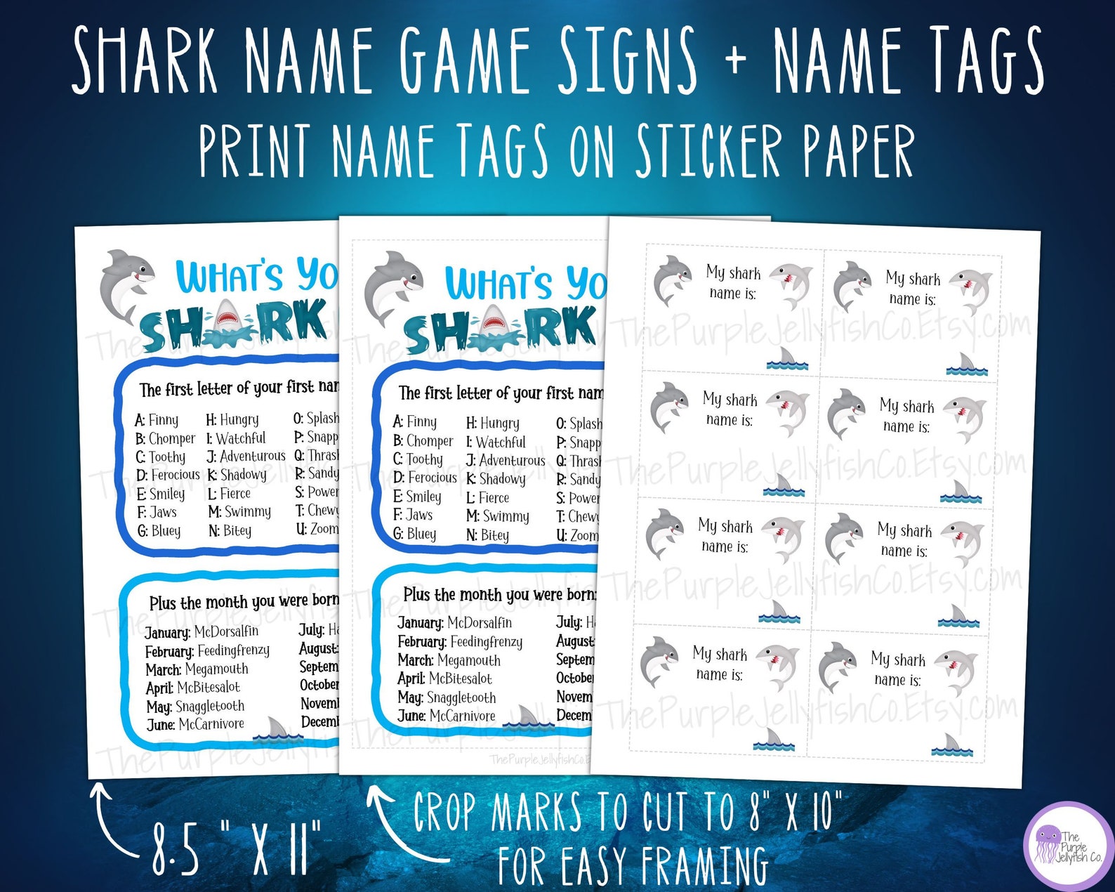 Shark Games Bundle, Shark Birthday Party Ideas, Shark Week Games, Shark ...