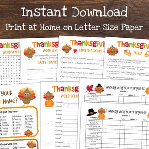 Thanksgiving Game Bundle, Thanksgiving Games Printable, Thanksgiving ...