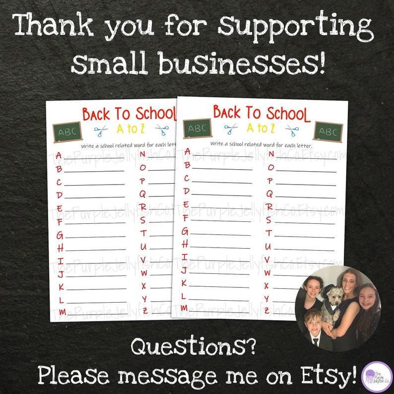 Back to School Alphabet Game for Kids A to Z Worksheet Printable First ...