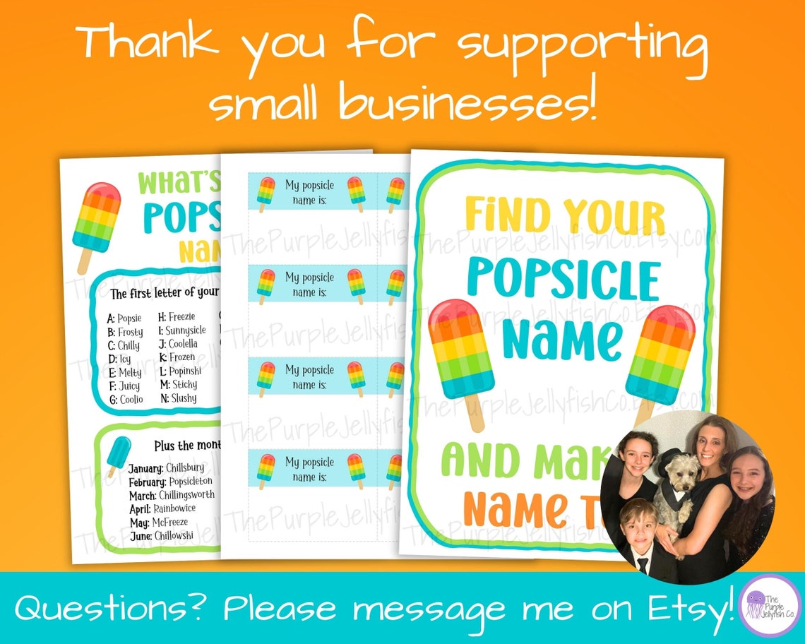 Popsicle Party Idea, What's Your Name Game Sign Name Tags, Summer Decor ...