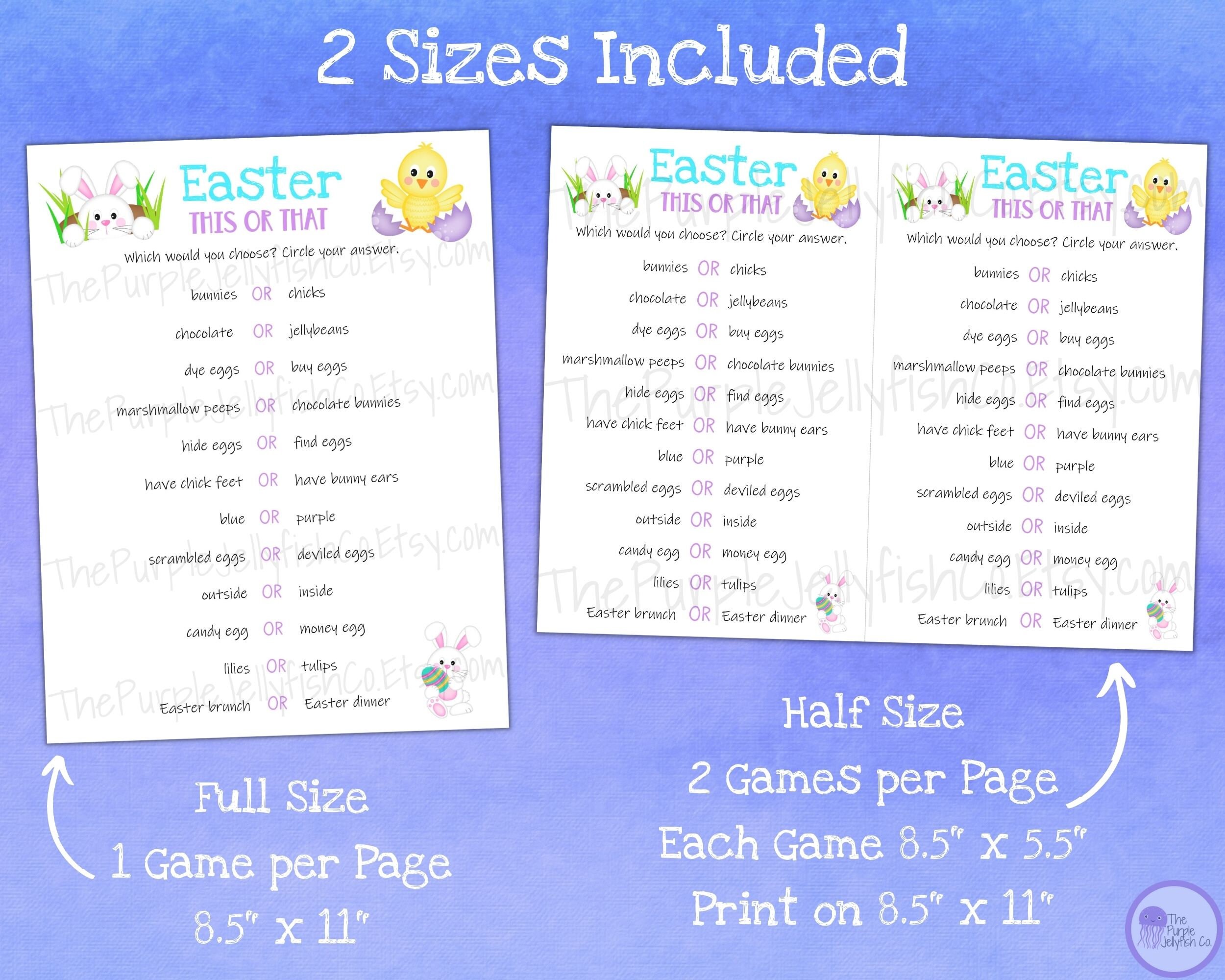 Easter This or That Game for Kids, Printable Easter Activity, Easter ...
