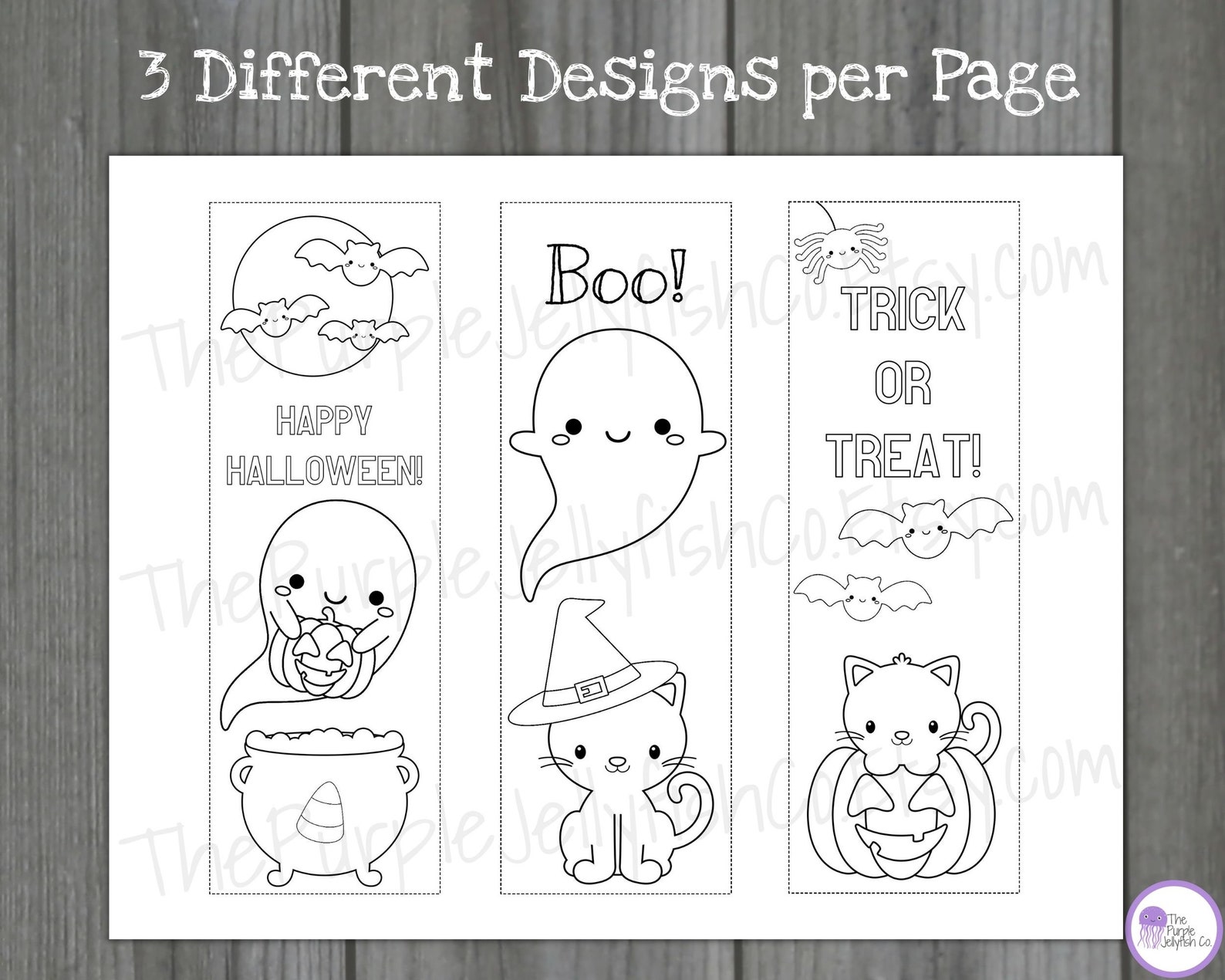 Halloween Coloring Bookmarks for Kids, Halloween Bookmark Printable ...