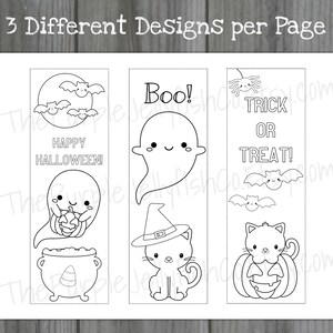 Halloween Coloring Bookmarks for Kids, Halloween Bookmark Printable ...
