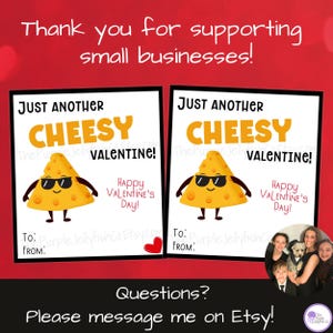 Cheesy Valentines for Kids Classroom Valentine Exchange, Class ...