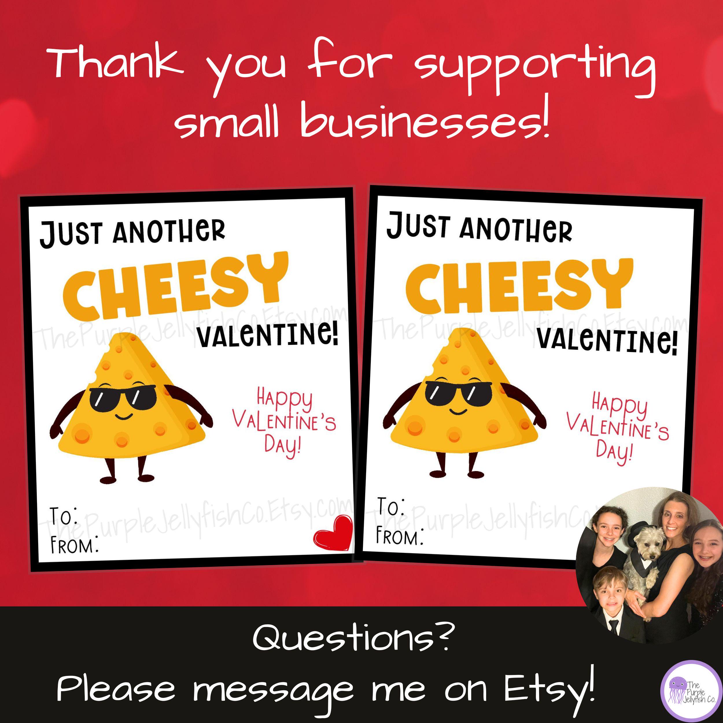 Cheesy Valentines for Kids Classroom Valentine Exchange, Class ...