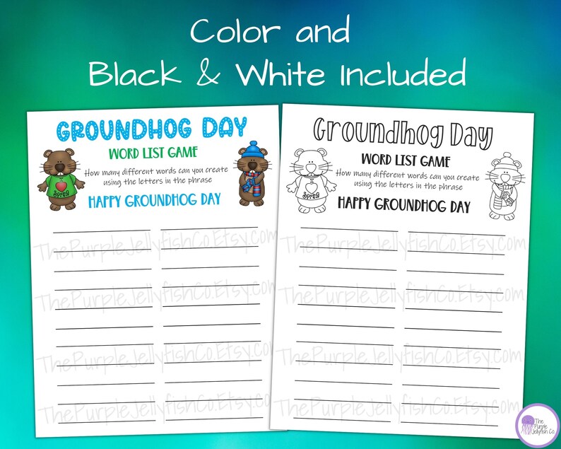 Groundhog Day Word List Game, Printable Activity for Kids & Adults ...