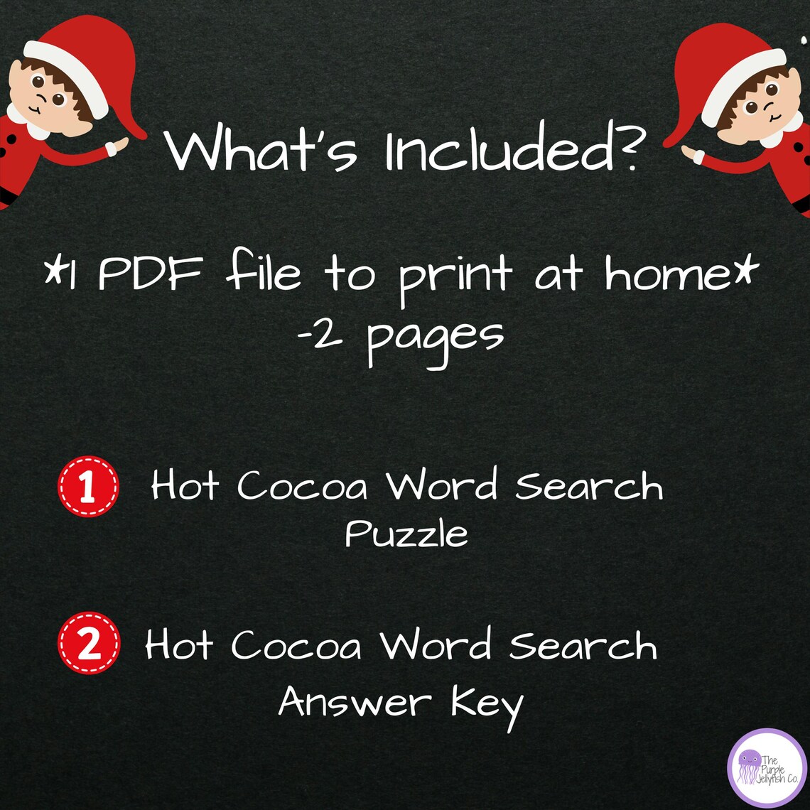 Hot Cocoa Christmas Word Search Puzzle, Hot Chocolate Bar Holiday Game ...