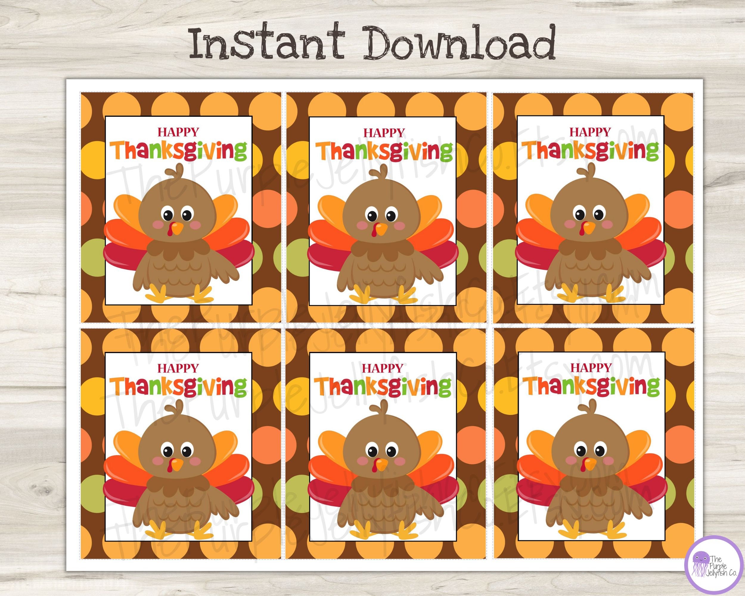 Thanksgiving Gift Tag Printable, Happy Thanksgiving Card, Thanksgiving ...