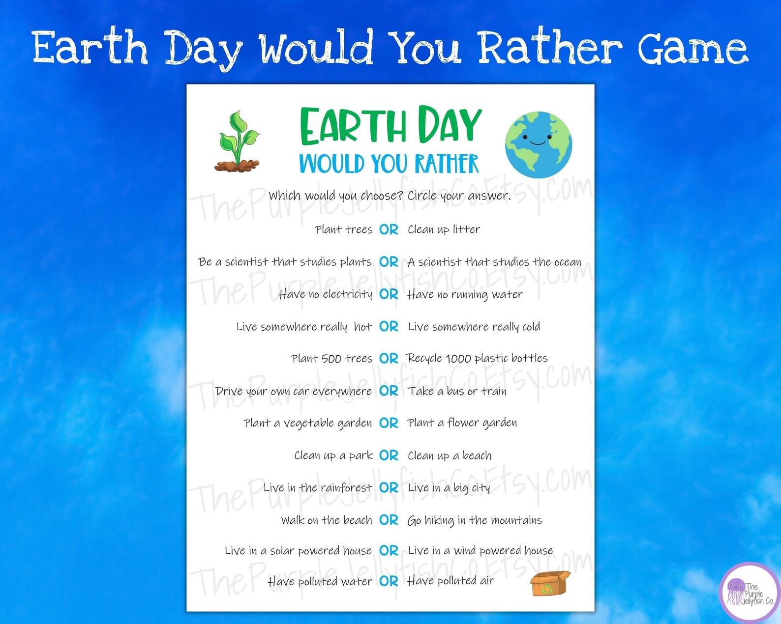 Earth Day Games Bundle, Printable Earth Day Activities for Kids ...